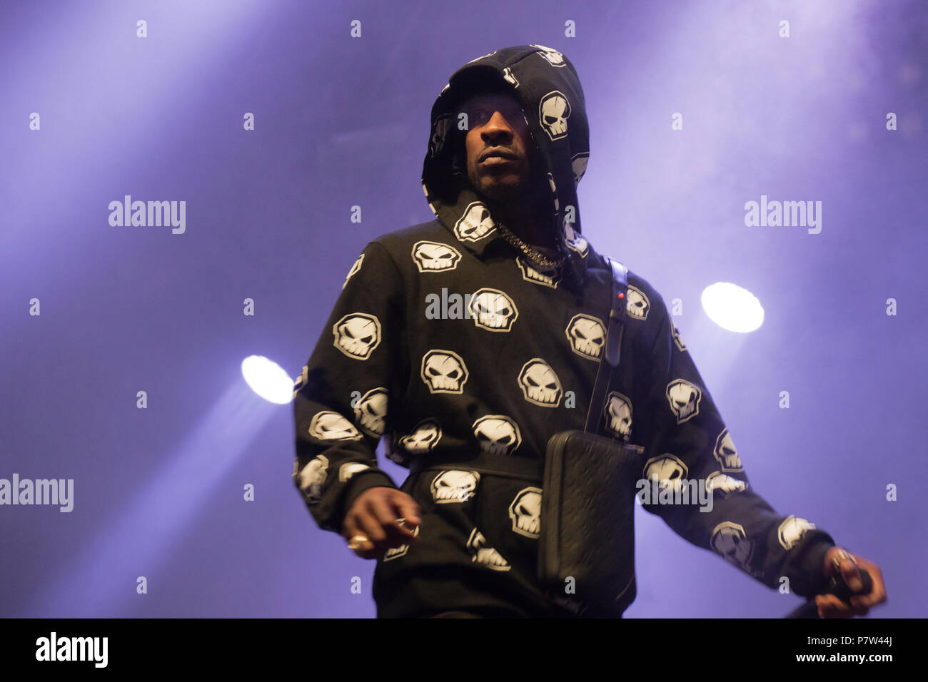 Turku, Finland. 7th July 2018. English grime artist Skepta performing ...