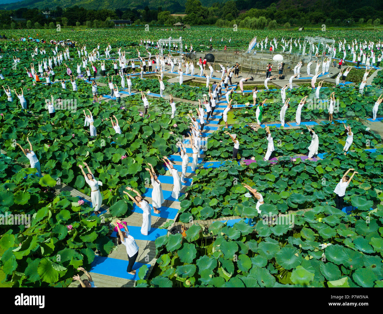 Jianning. 8th July, 2018. In this aerial photo taken on July 8, 2018 ...