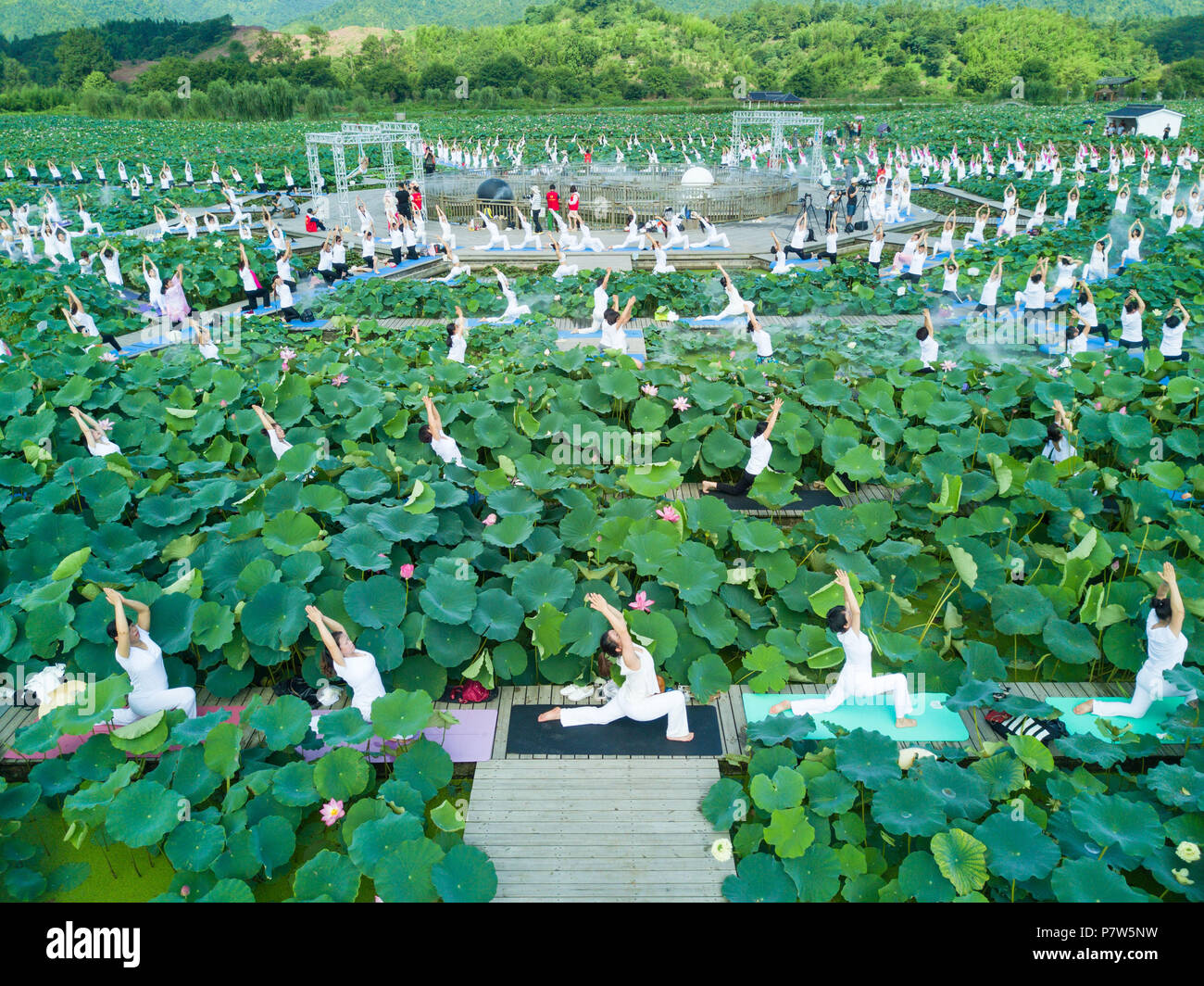 Jianning. 8th July, 2018. In this aerial photo taken on July 8, 2018 ...