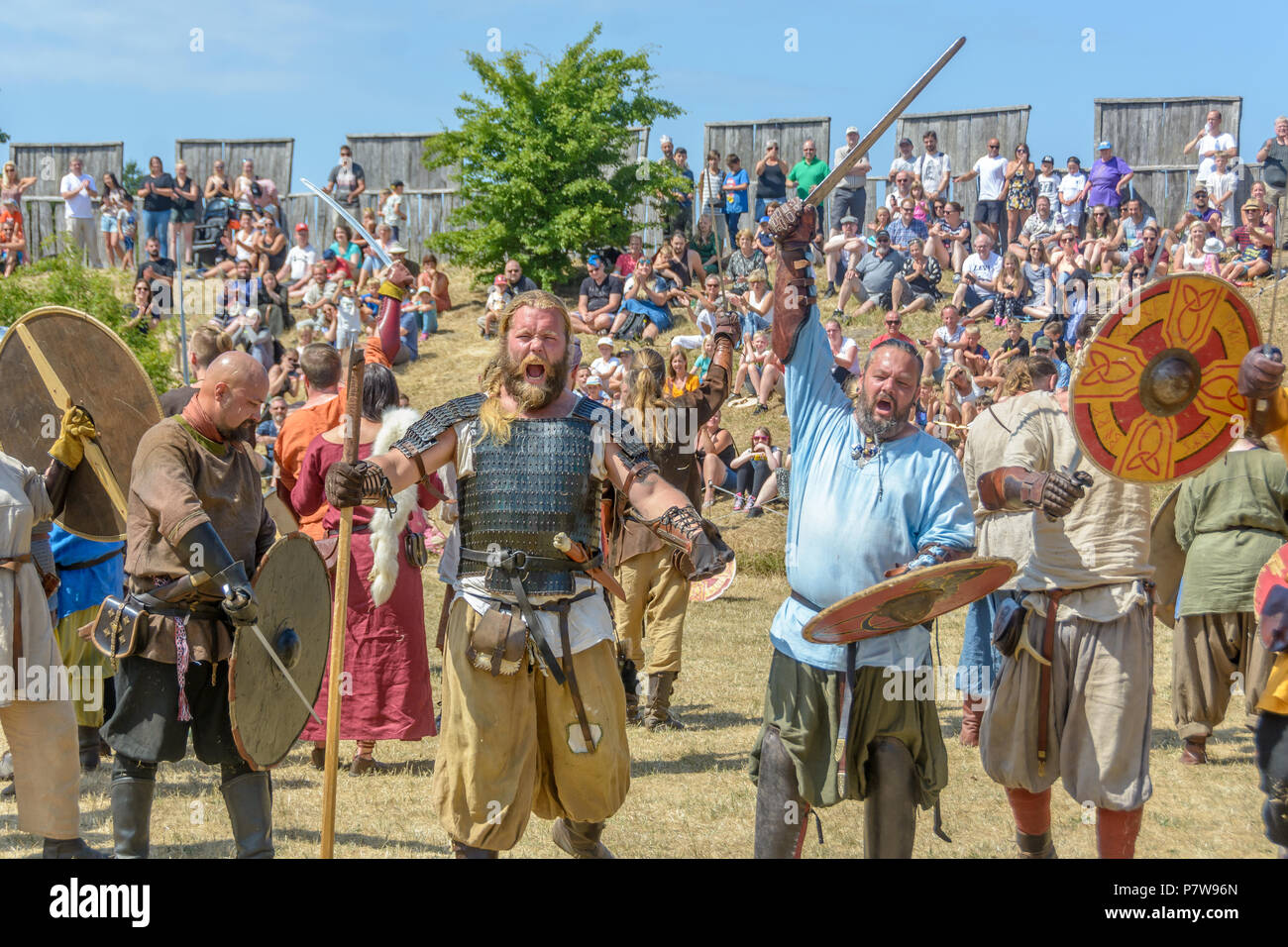 Trelleborg, Sweden. 8th July, 2018. At the historical site Trelleborgen ...