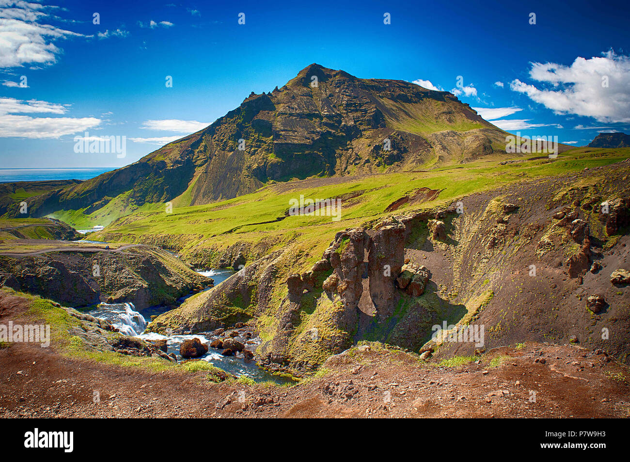 June 20, 2018: Beautiful waterfalls line the trail for miles above the ...