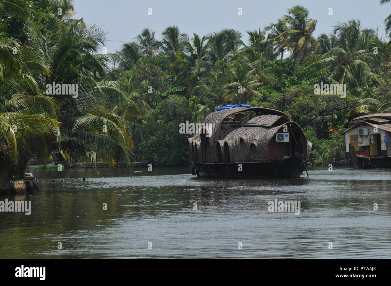 Laos: Mekong River Cruise Boat ankering at Luang Brabang City Stock ...