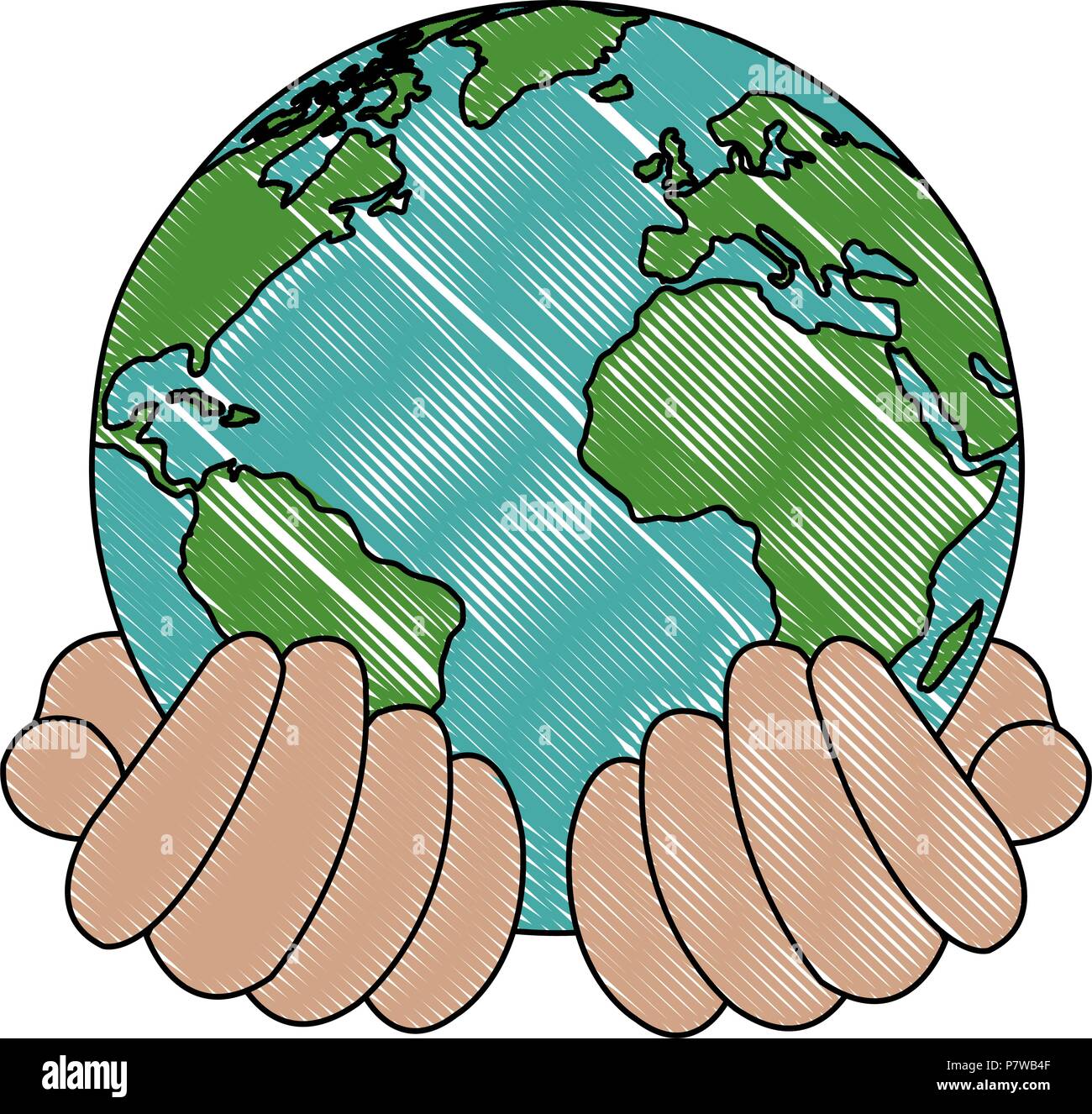 hands lifting world planet earth ecology icon Stock Vector Image & Art ...