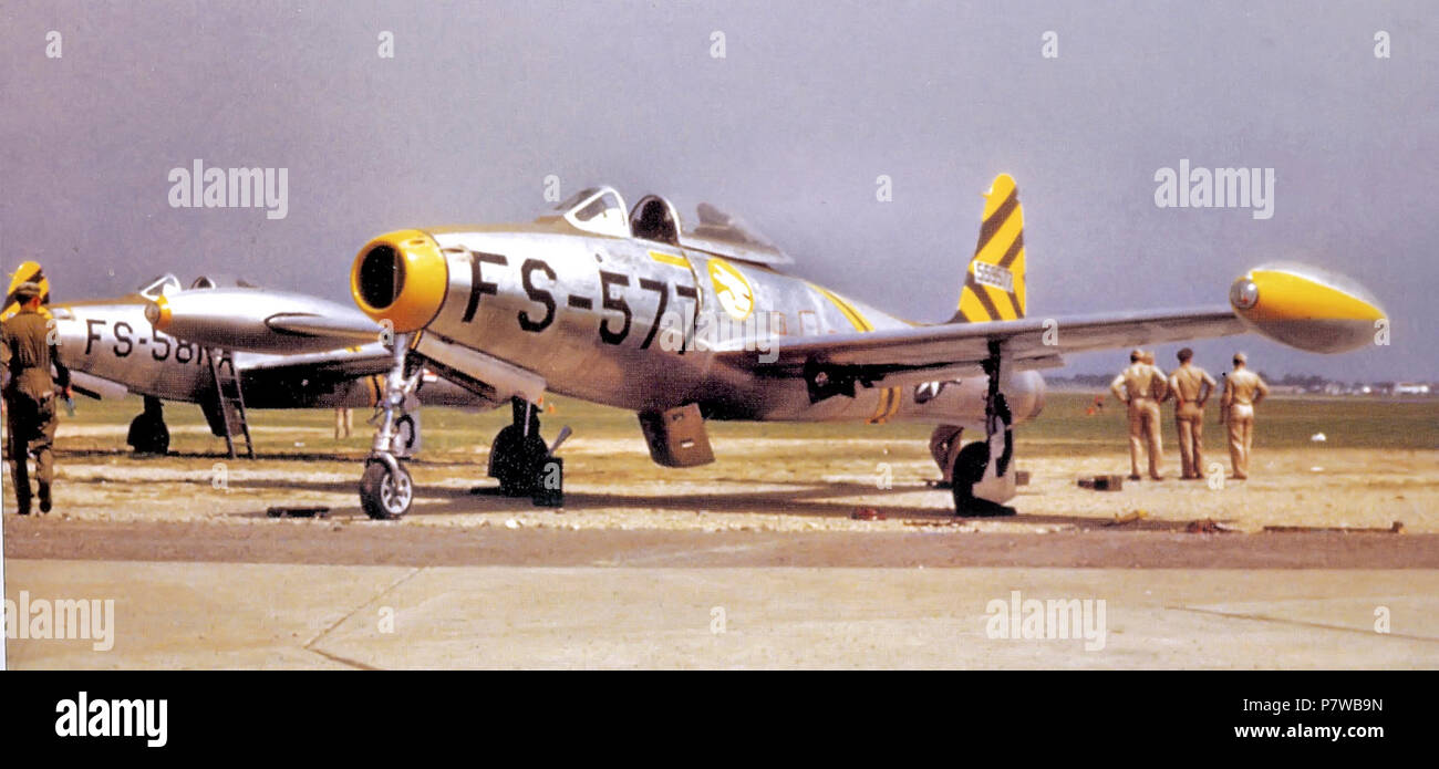 37th Fighter Squadron Republic P-84B-16-RE Thunderjet 45-59577 Stock ...