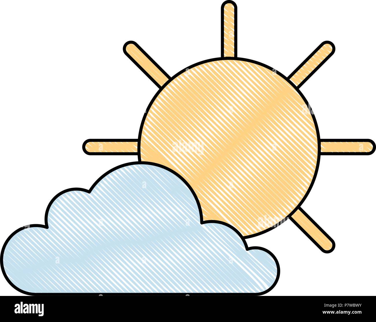 cloud with sun weather icon Stock Vector Image & Art - Alamy