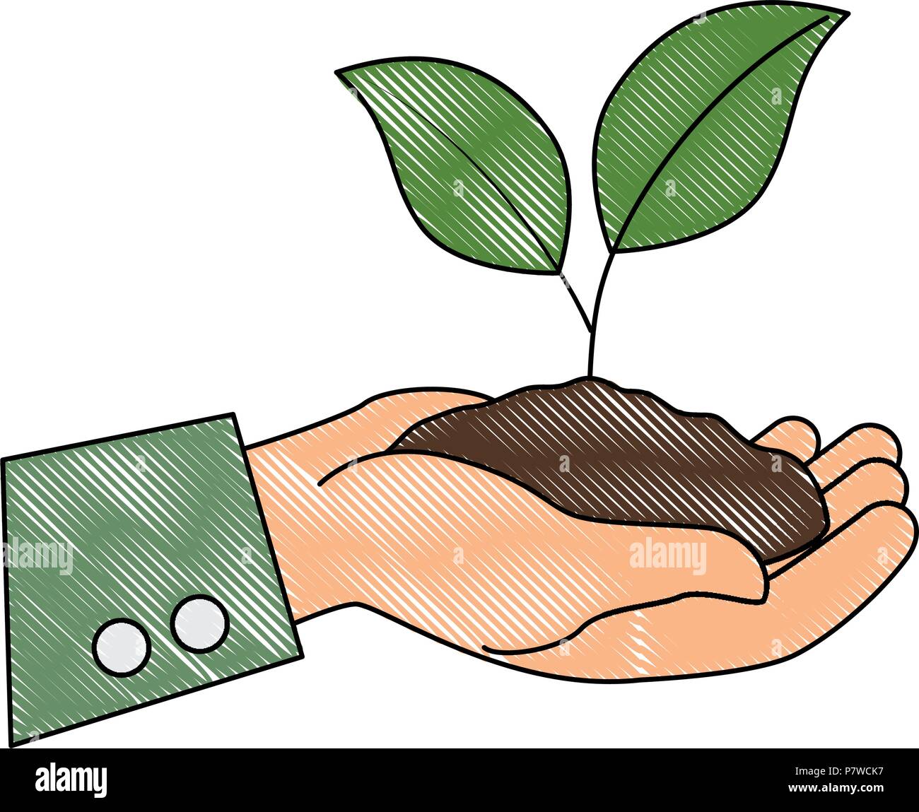 hands lifting plant and ground ecology Stock Vector Image & Art - Alamy
