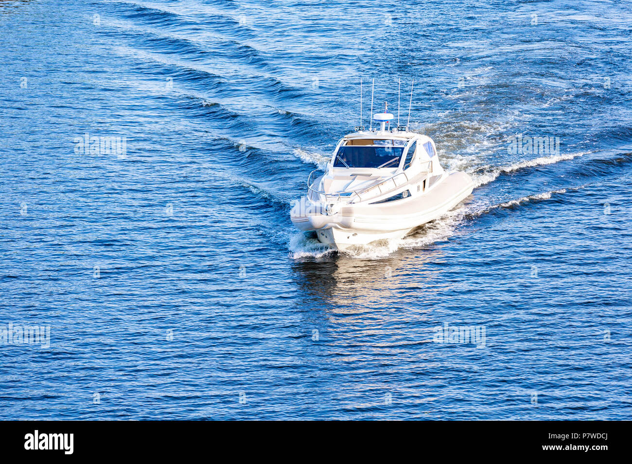 Indoor motor boat on the river. Rest on the river by boat Stock Photo ...