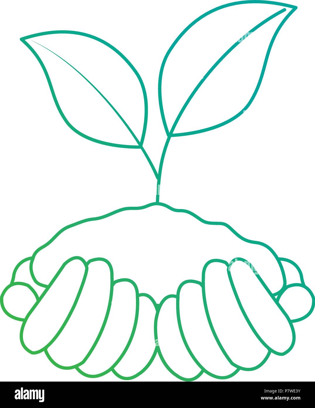 hands lifting plant and ground ecology Stock Vector Image & Art - Alamy
