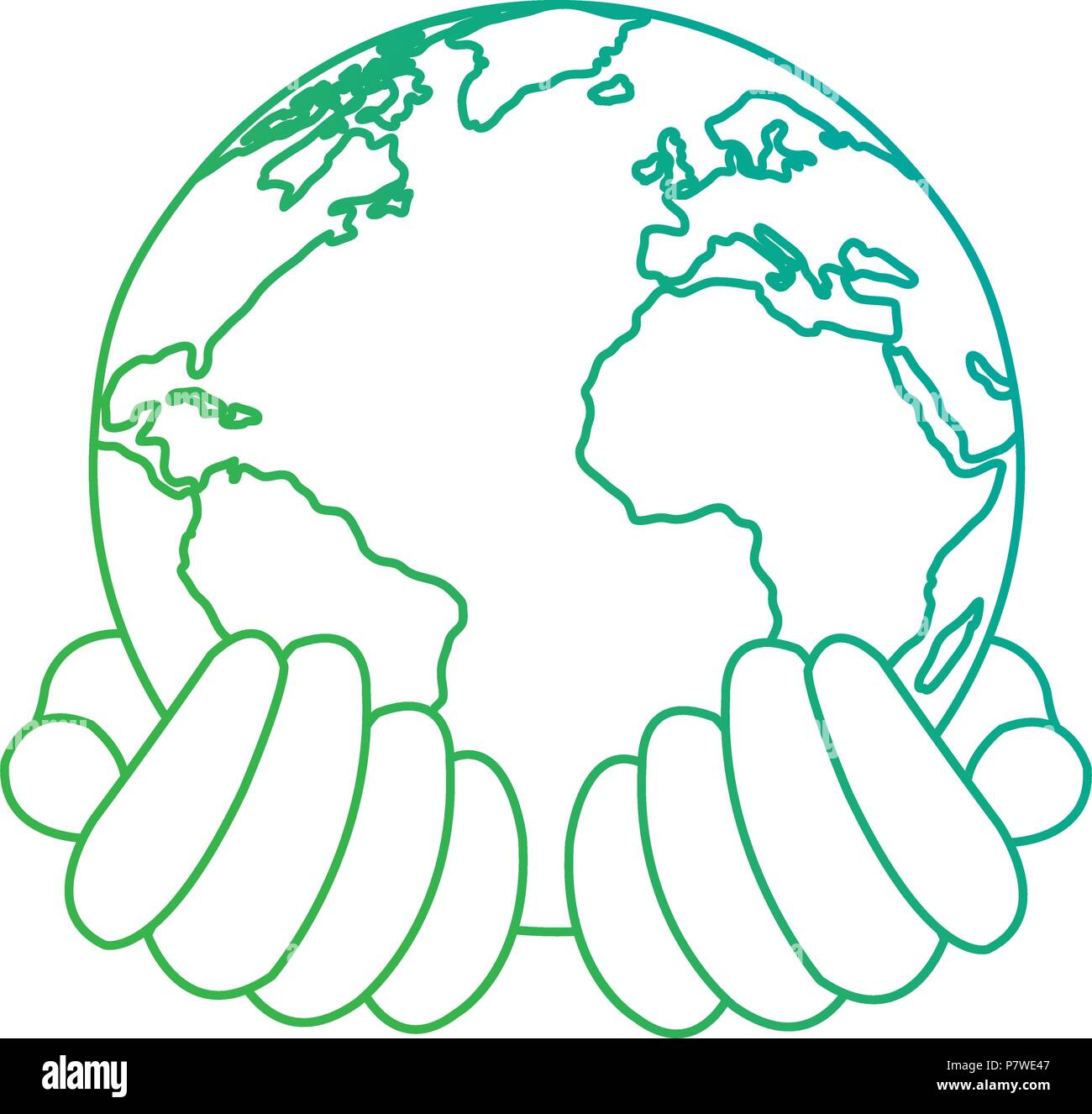 hands lifting world planet earth ecology icon Stock Vector Image & Art ...