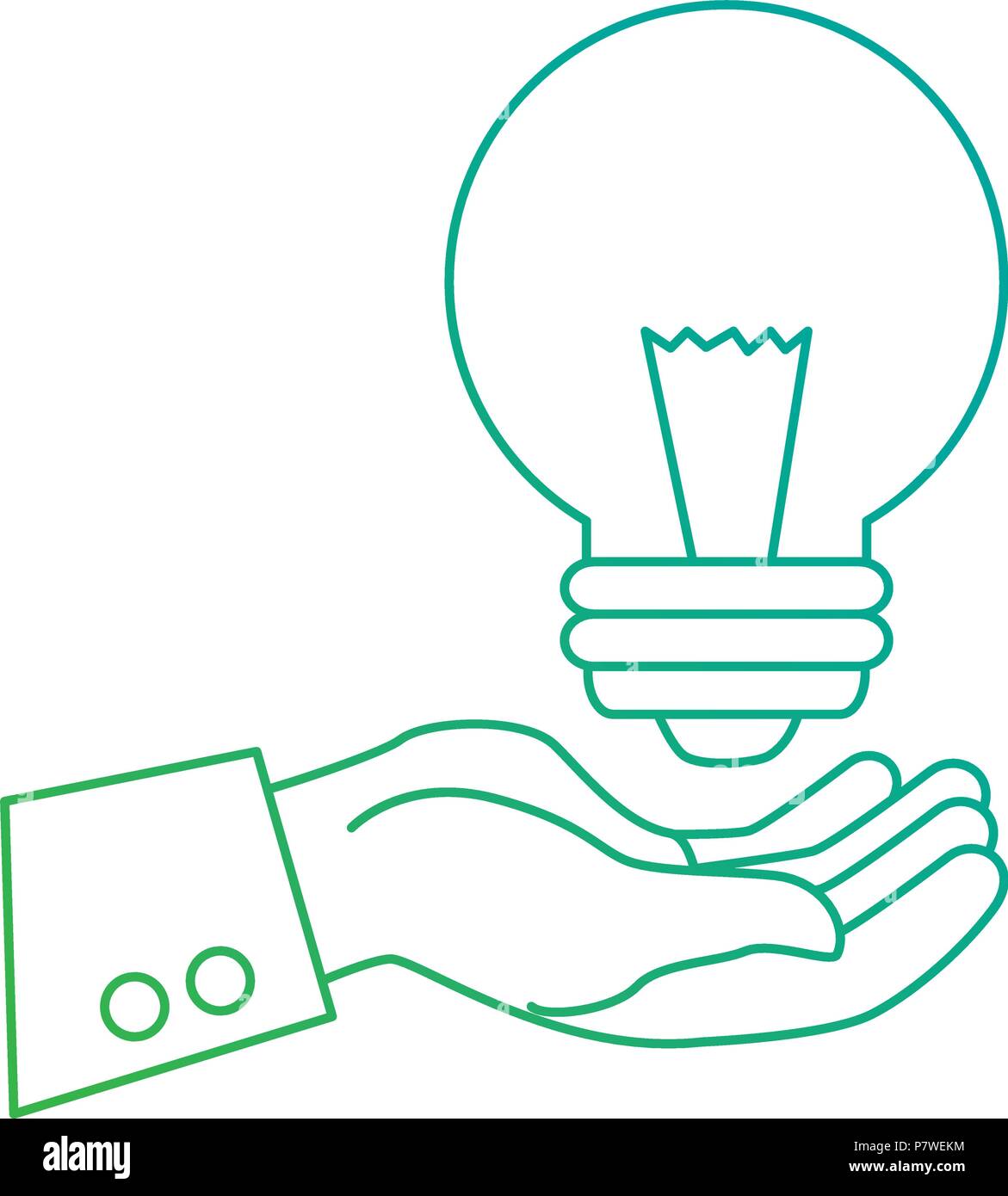 hand with bulb light energy Stock Vector Image & Art - Alamy