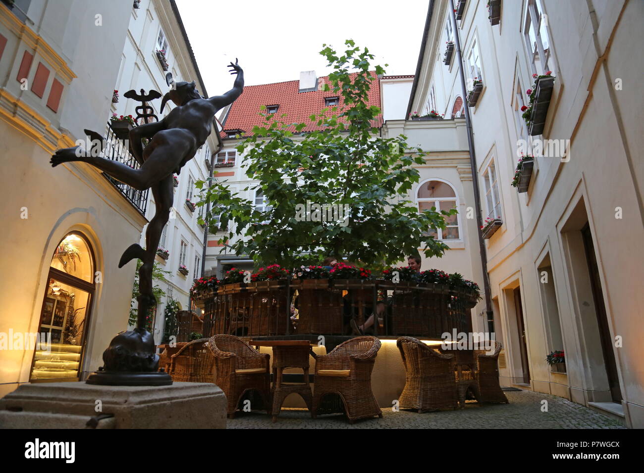 Statue of Mercury at Iron Gate Hotel and Suites, Michalská, Staré Město ...