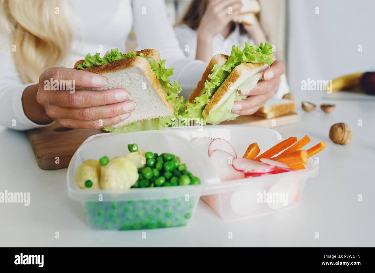 Preparing school lunch hi-res stock photography and images - Alamy