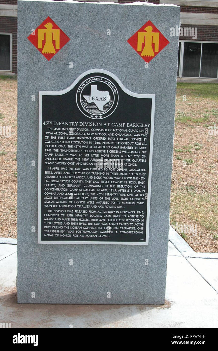 45th Infantry Division plaque Stock Photo - Alamy