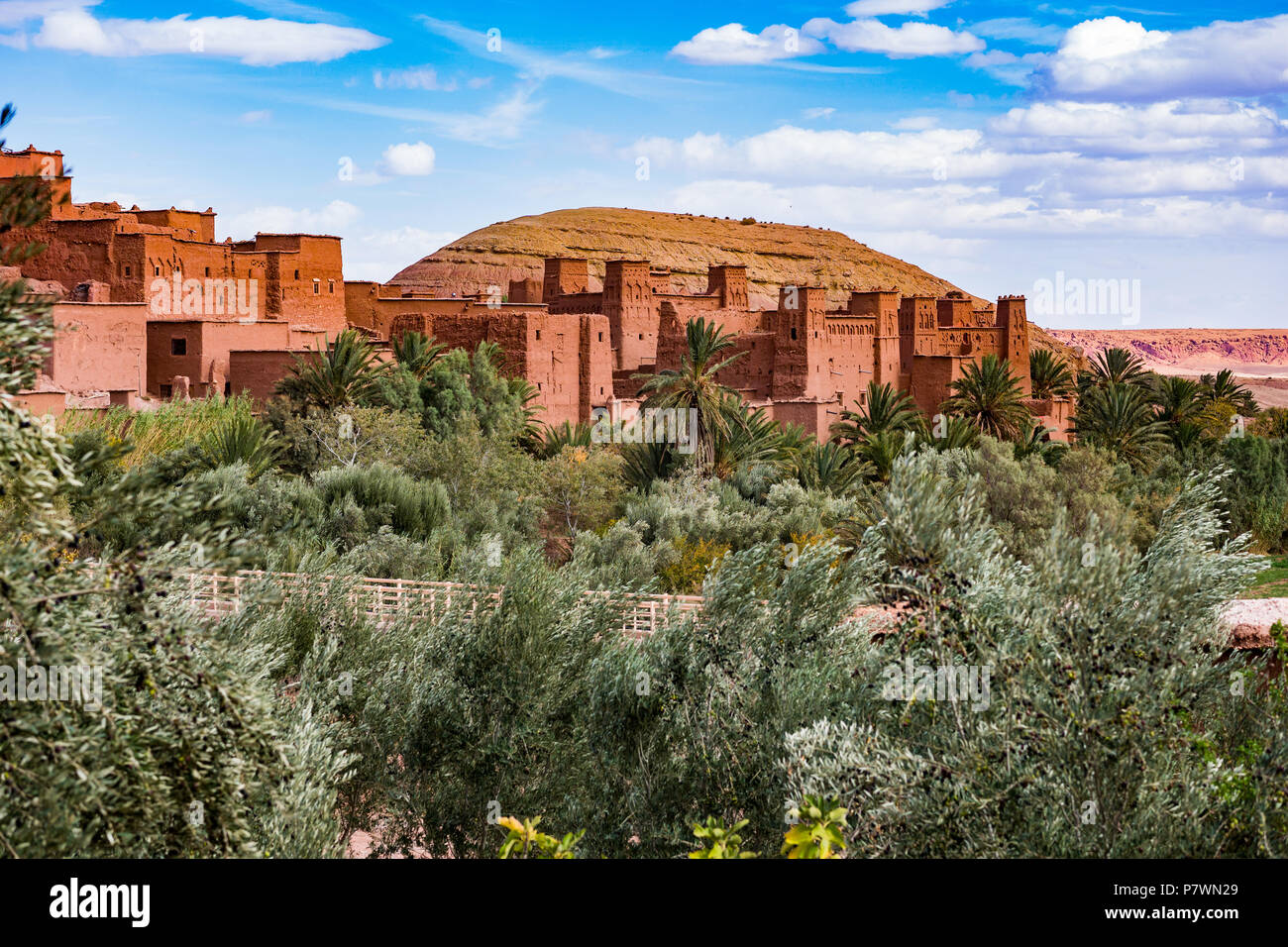 Ancient fortified village Ksar of Ait-Ben-Haddou or Benhaddou which is ...