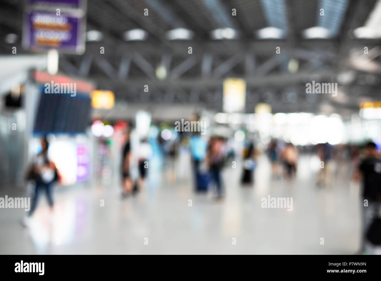 Blurry background of airport with crowd people. Abstract concept ...