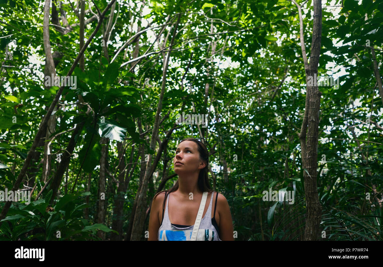 Portrait of young woman tourist in the rainforest Stock Photo - Alamy
