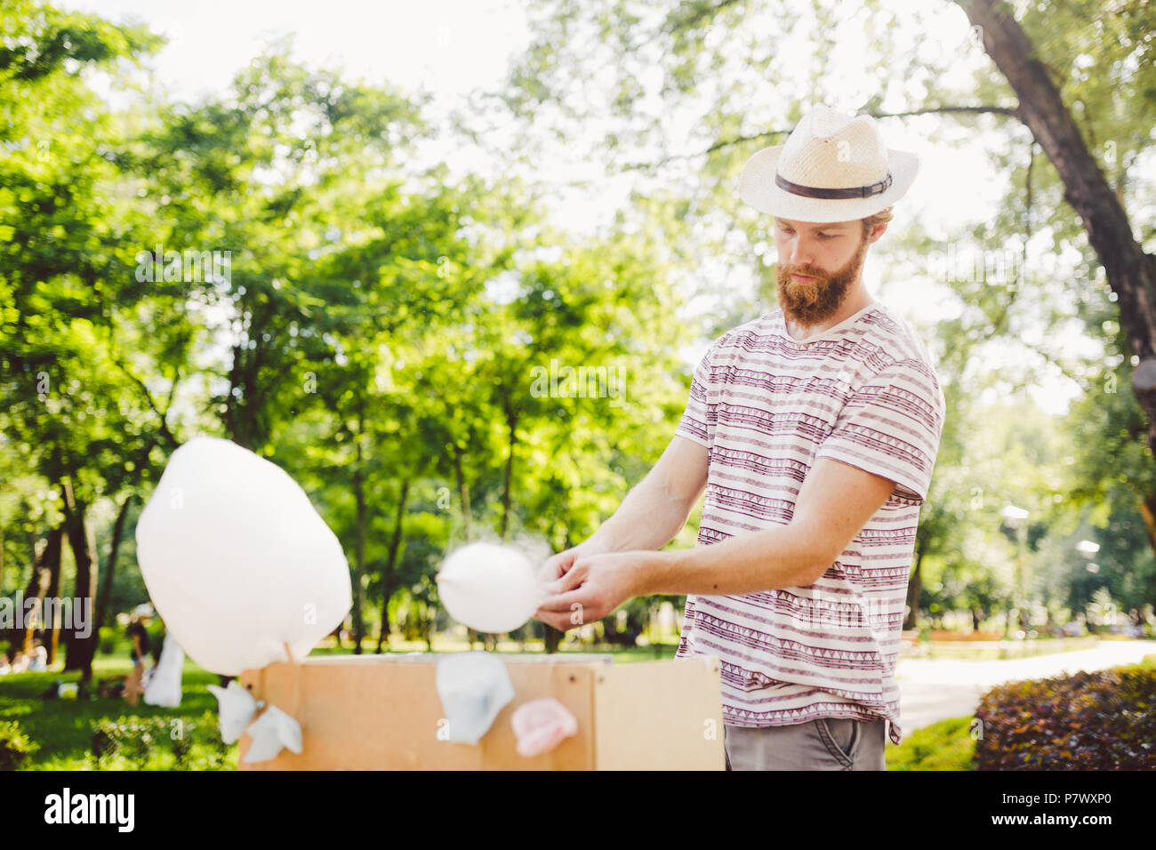 Street candy vendor young man hi-res stock photography and images - Alamy