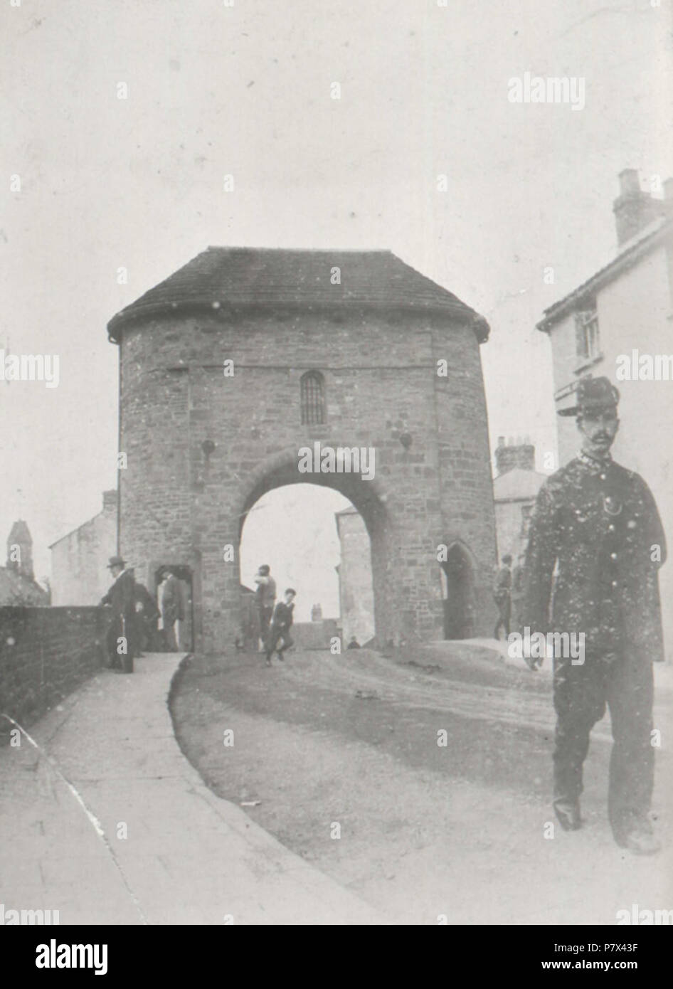 English: Monnow Bridge, taken from the southeast c. 1900 P.C. Tilley ...