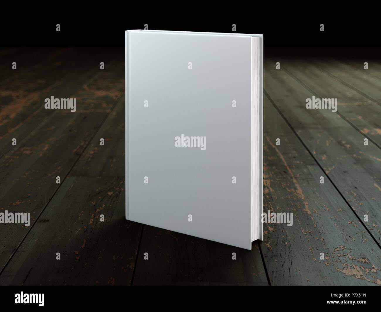 Blank hard cover book template on wood Stock Photo - Alamy