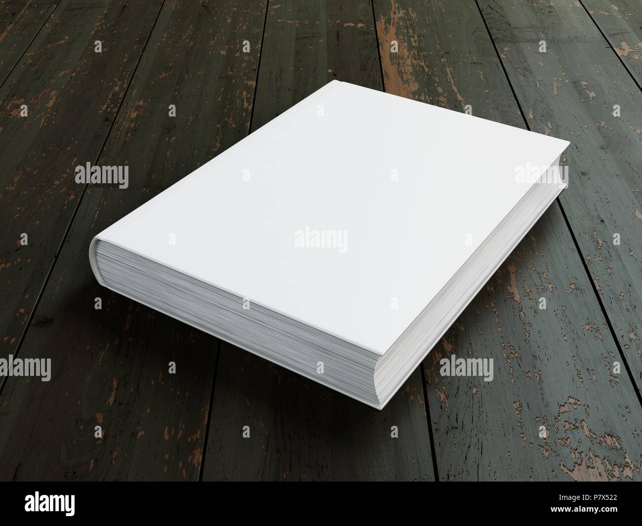 Blank hard cover book template on wood Stock Photo - Alamy