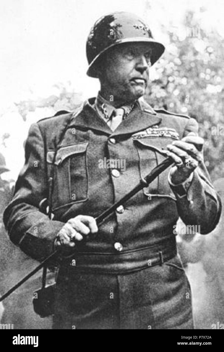 English: Gen. George S. Patton after D-Day . 1944 169 Gen. George S ...
