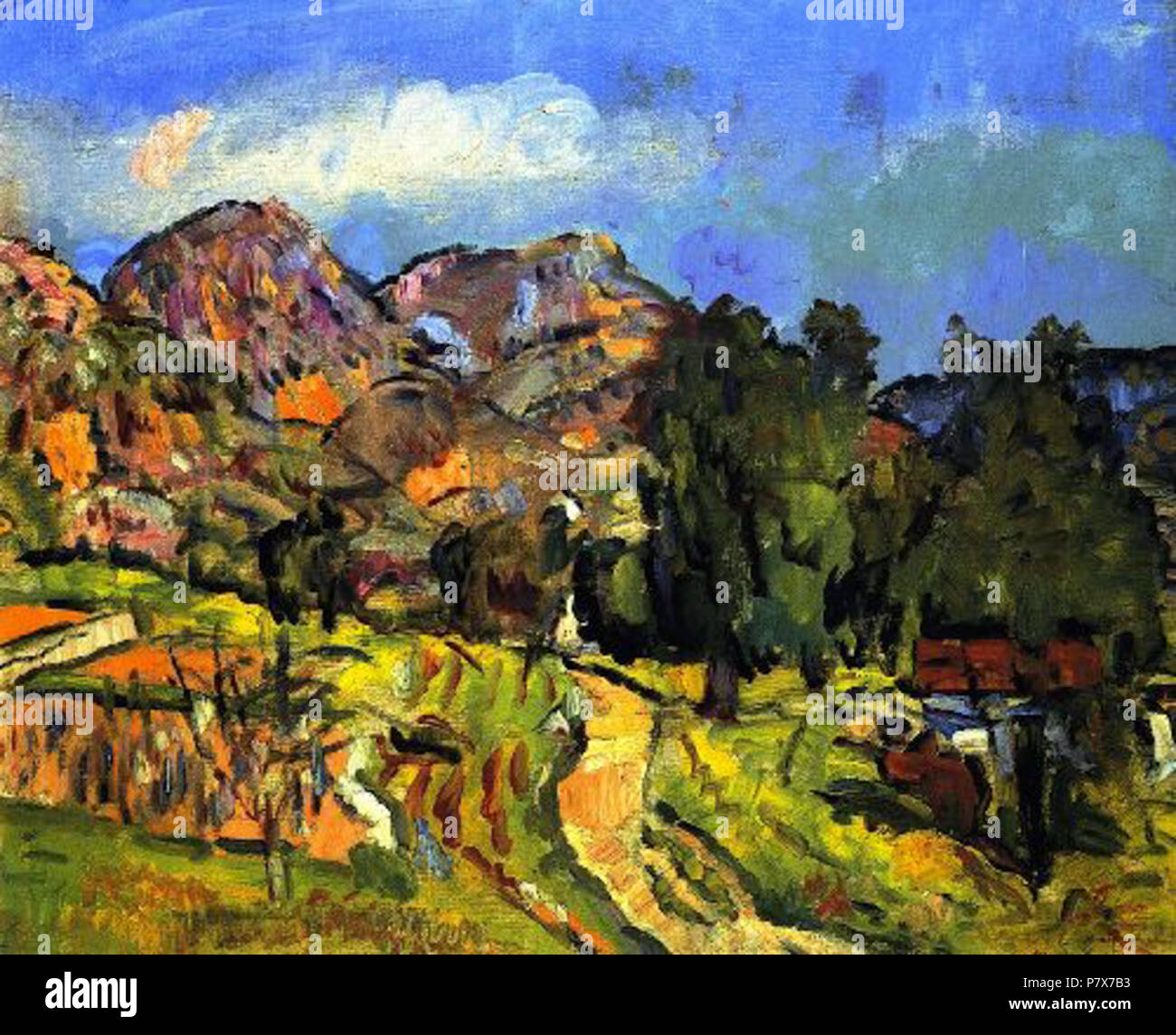 English: Provencal landscape . circa 1910 171 George-Leslie-Hunter ...