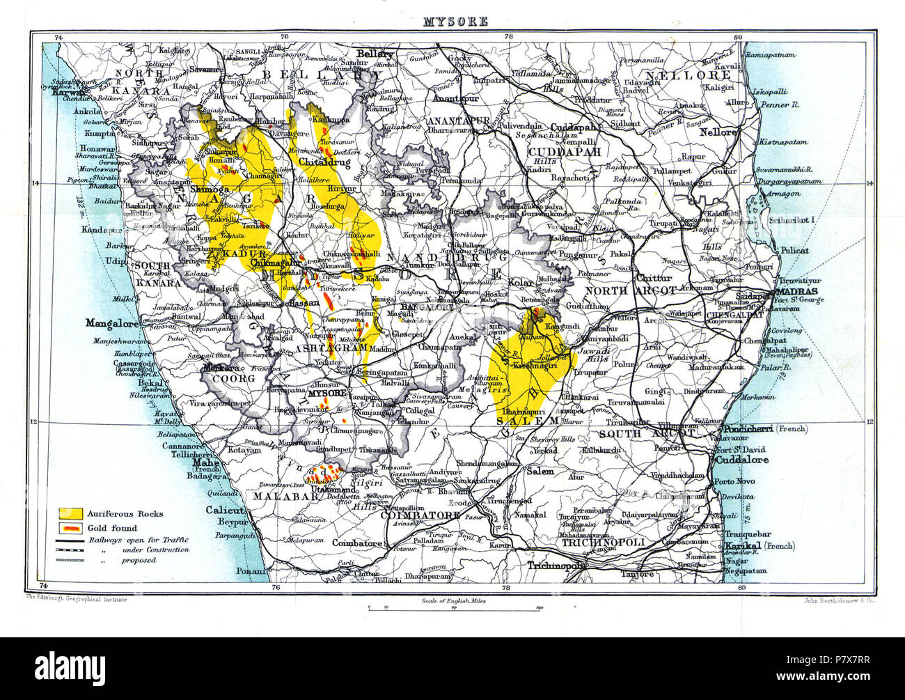Mysore map hi-res stock photography and images - Alamy