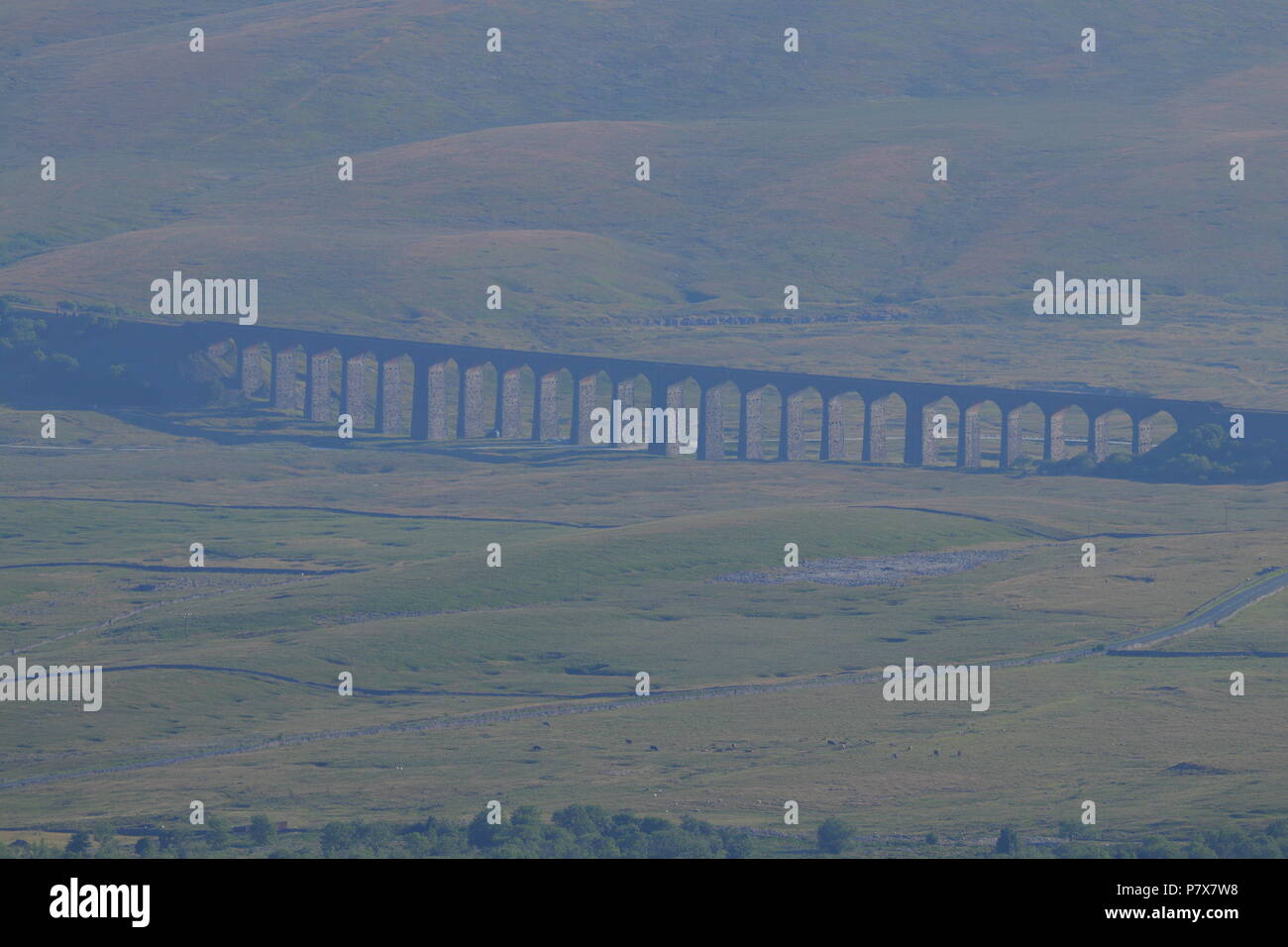 The Ribblehead Viaduct in the Yorkshire Dales National Park, viewed ...