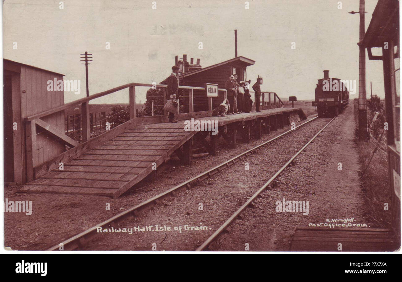 Grain Crossing Halt railway station . Postally used 6 September 1917 ...