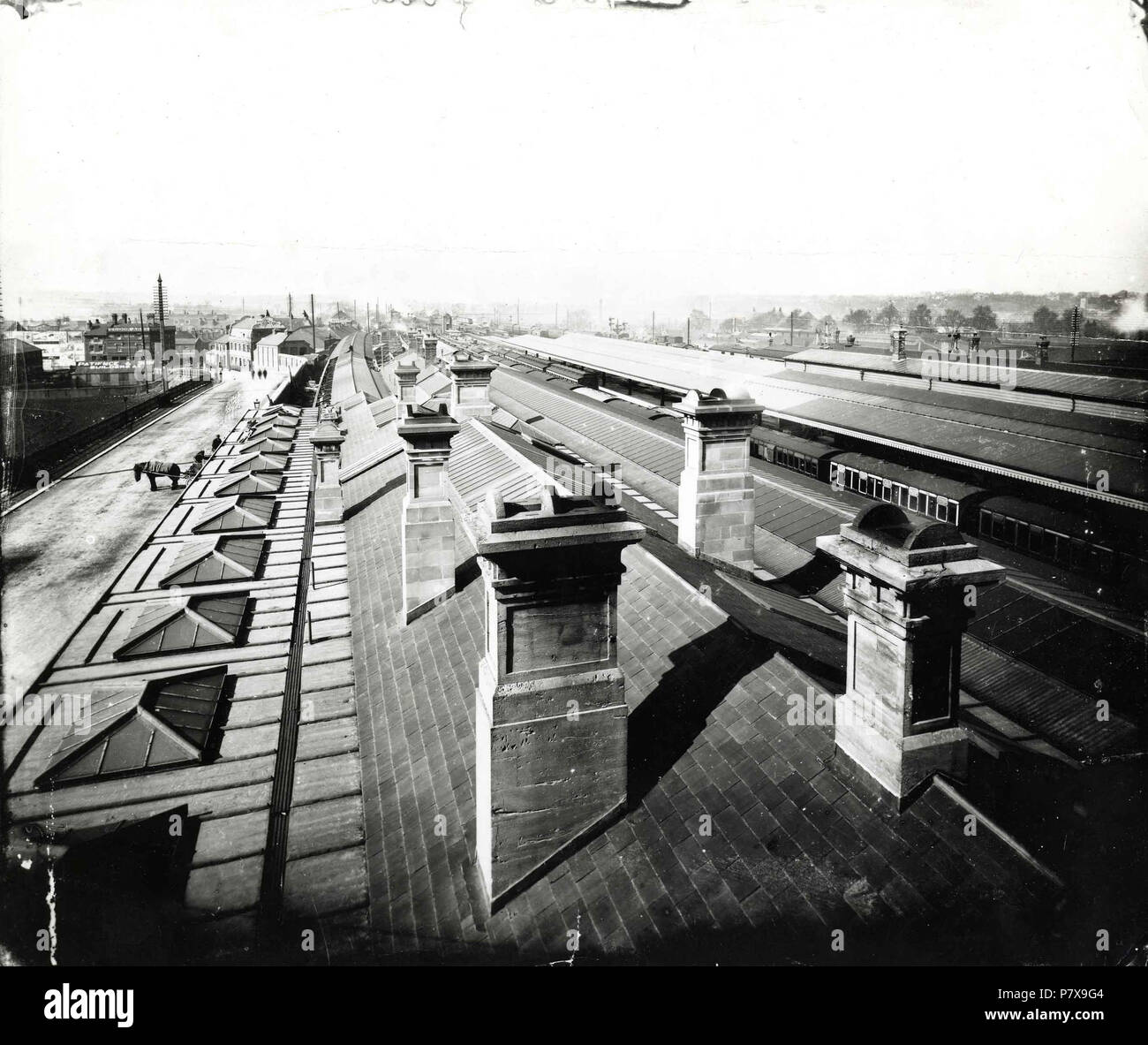 English: Roof-top view of the Great Western Railway Station, Reading ...