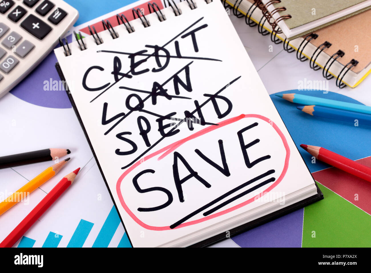 The word Save circled in red below a list of spending written on a ...