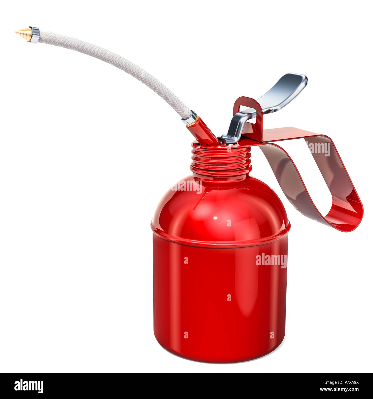 Oiler, Red Oil Can. 3D rendering isolated on white background Stock ...