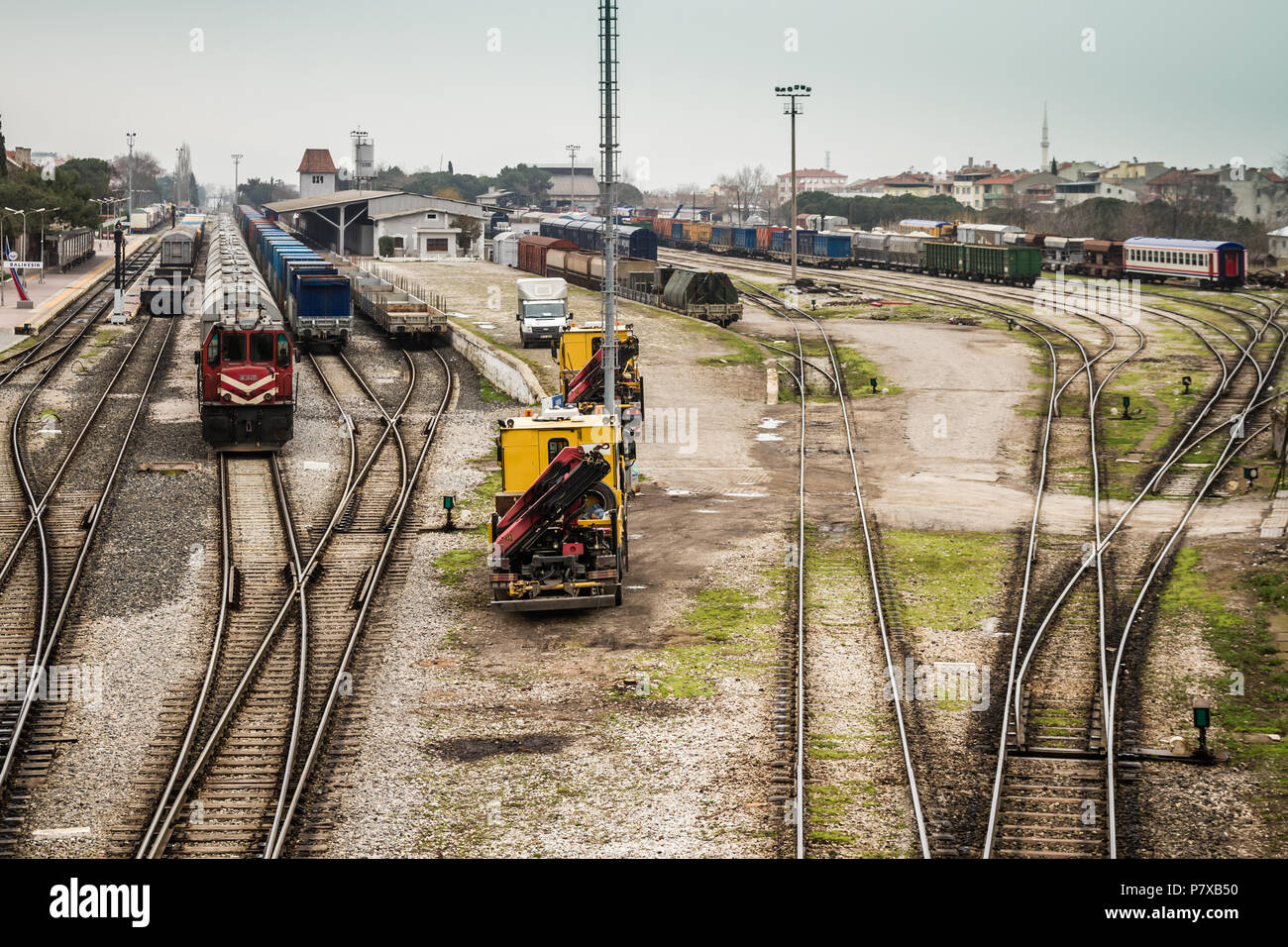 Freight train station in Balikesir, Turkey Stock Photo - Alamy