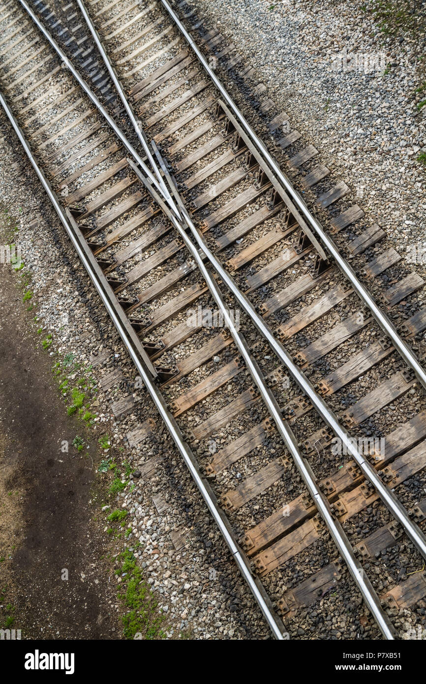 Switch and frog arrangement of a railroad Stock Photo - Alamy