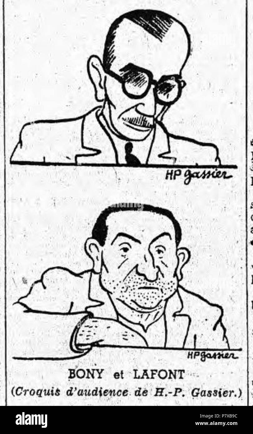 310 Pierre Bonny et Henry Lafont - L'Humanité - 2 décembre 1944 Stock ...