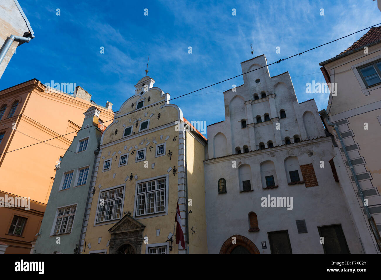 The oldest buildings in old town of Riga, the three brothers, Riga ...