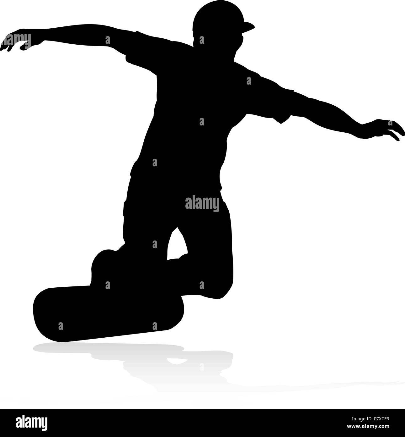 Skater Skateboarder Silhouette Stock Vector Image & Art - Alamy