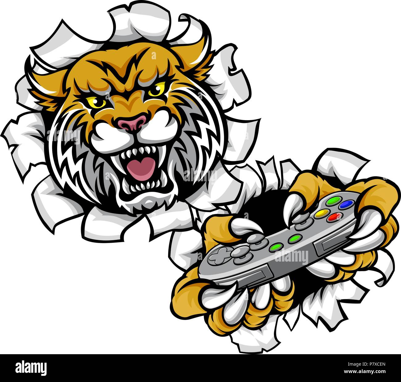 Wildcat Bobcat Esports Gamer Mascot Stock Vector Image & Art - Alamy