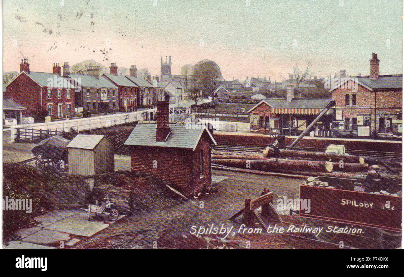 Spilsby railway station . Postally used 19 June 1905 351 Spilsby ...
