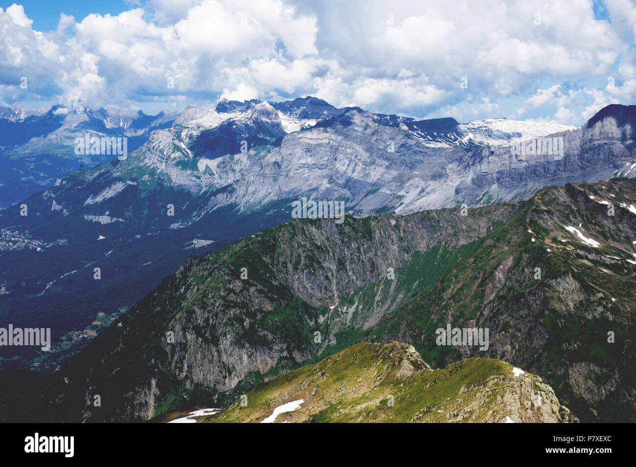 French Alps scenic Landscape. Shoot at Cloudy weather Stock Photo - Alamy