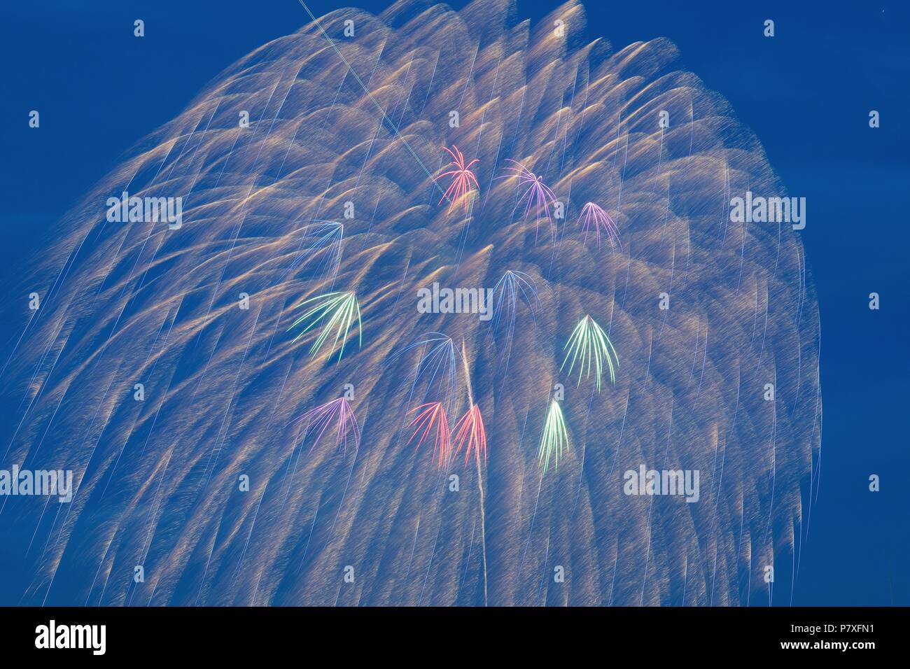 Background colorful Summer Fireworks display in Japan Stock Photo - Alamy