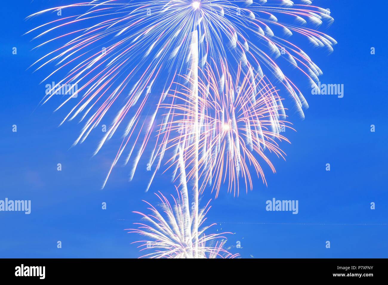 Background colorful Summer Fireworks display in Japan Stock Photo - Alamy
