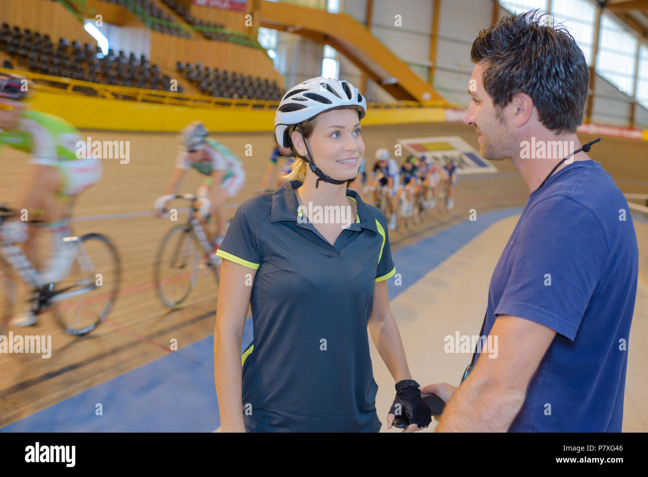 the cyclist having a break Stock Photo - Alamy