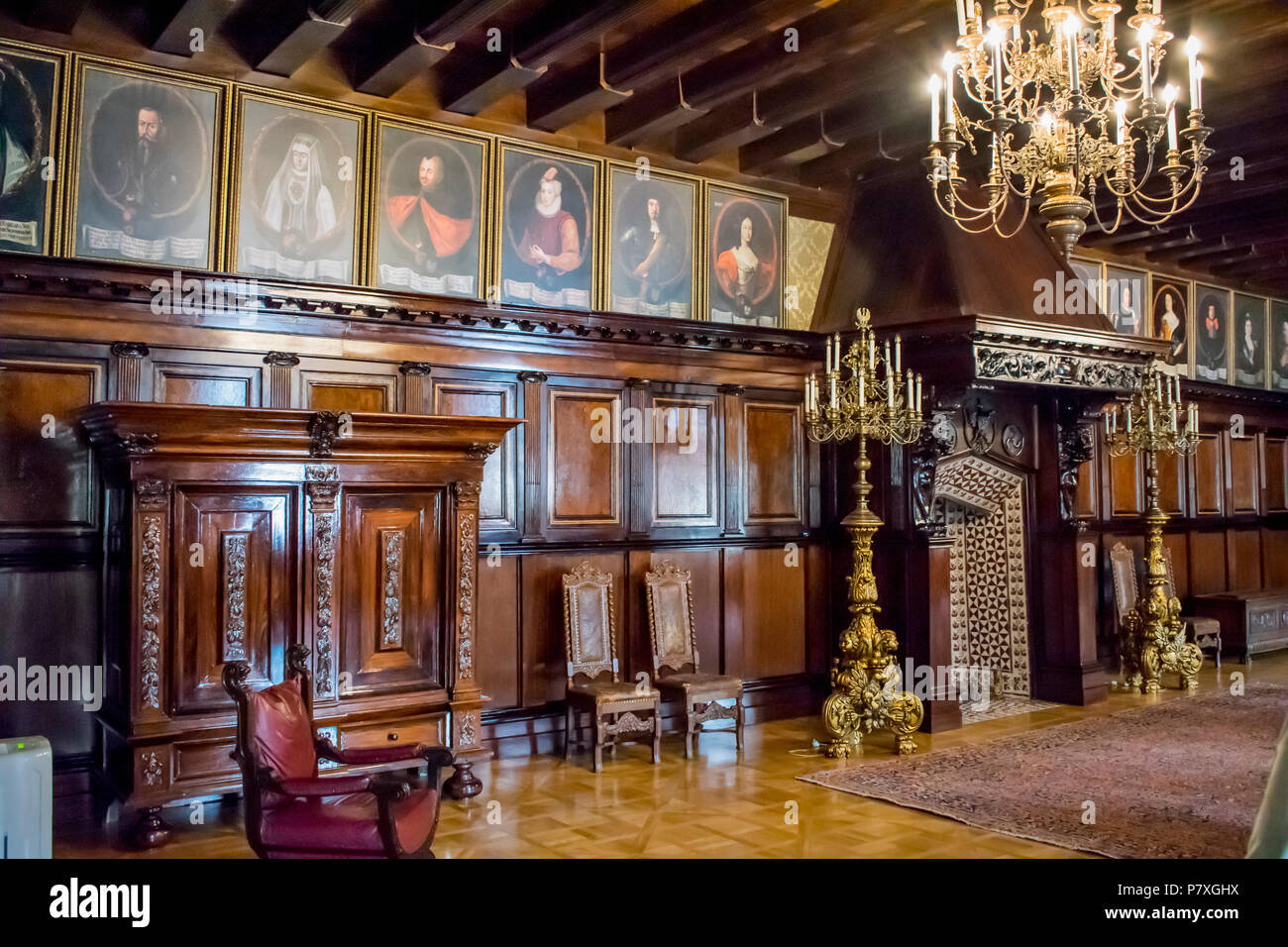 The interior of the Nesvizh castle building of the 16th and 18th ...