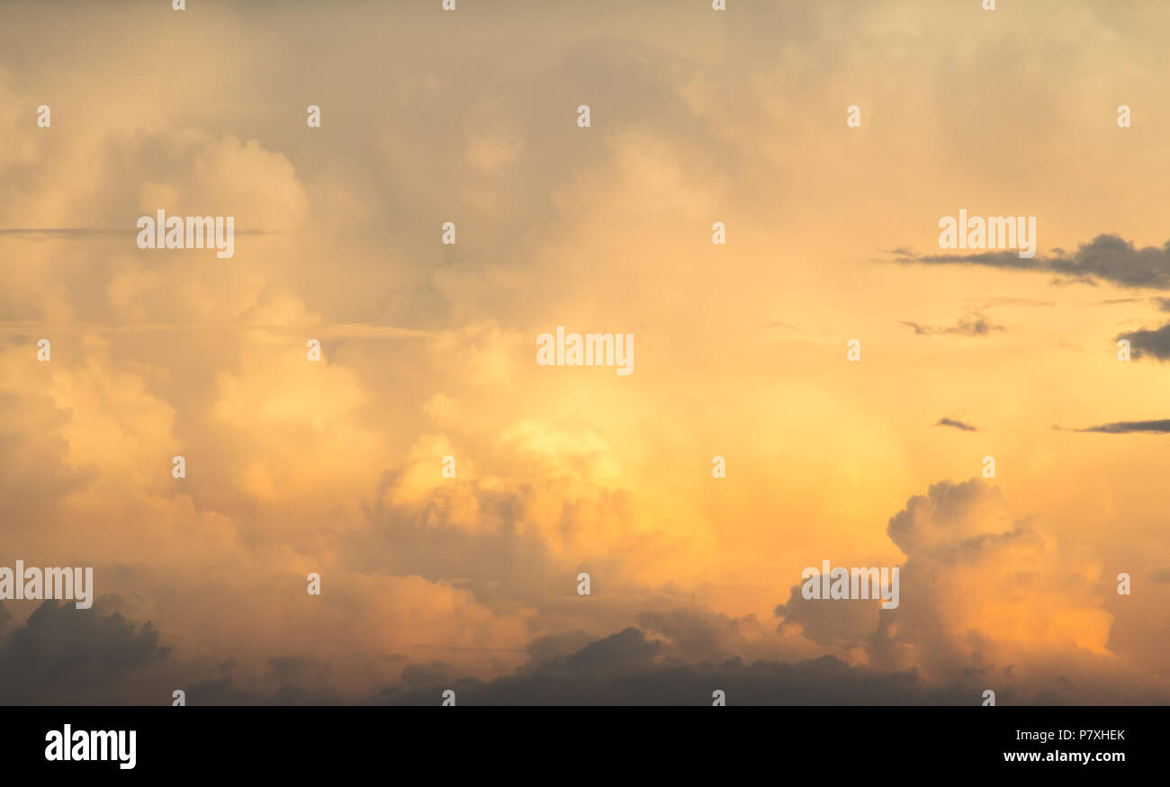 The gold sky with the gold cloud Stock Photo - Alamy