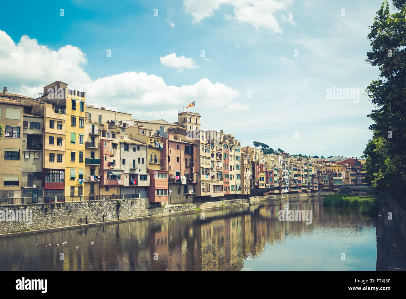 Girona city view. Costa Brava region. Spain Stock Photo - Alamy
