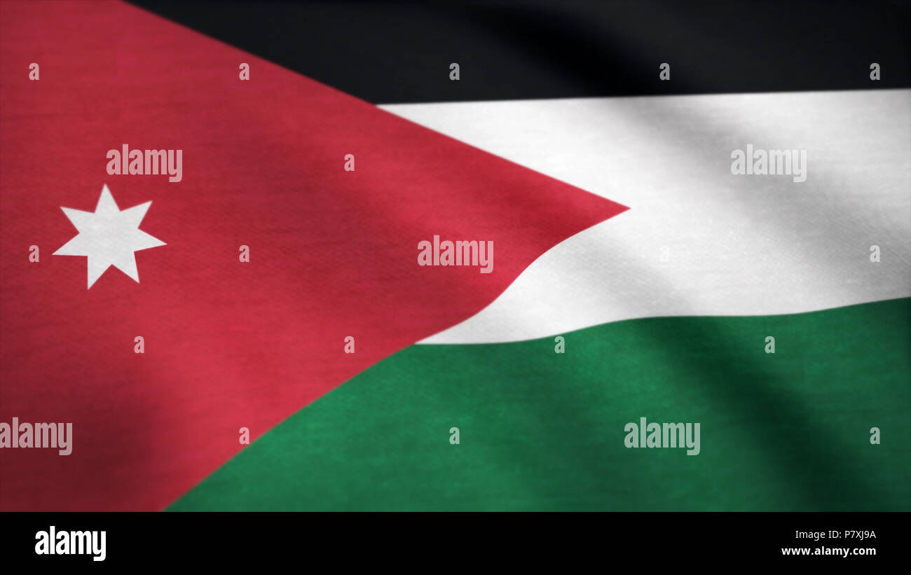 Jordan flag waving seamless loop. Jordan flag waving in the wind ...