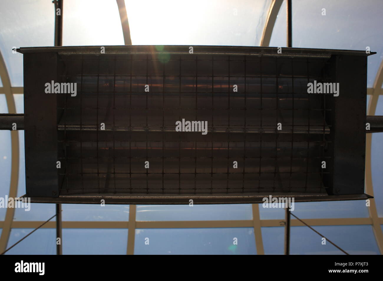Outdoor heater for commuters on the train the CTA Blue Line Train ...