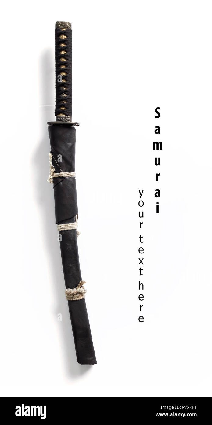 Japanese samurai sword and sheath on white background Stock Photo - Alamy