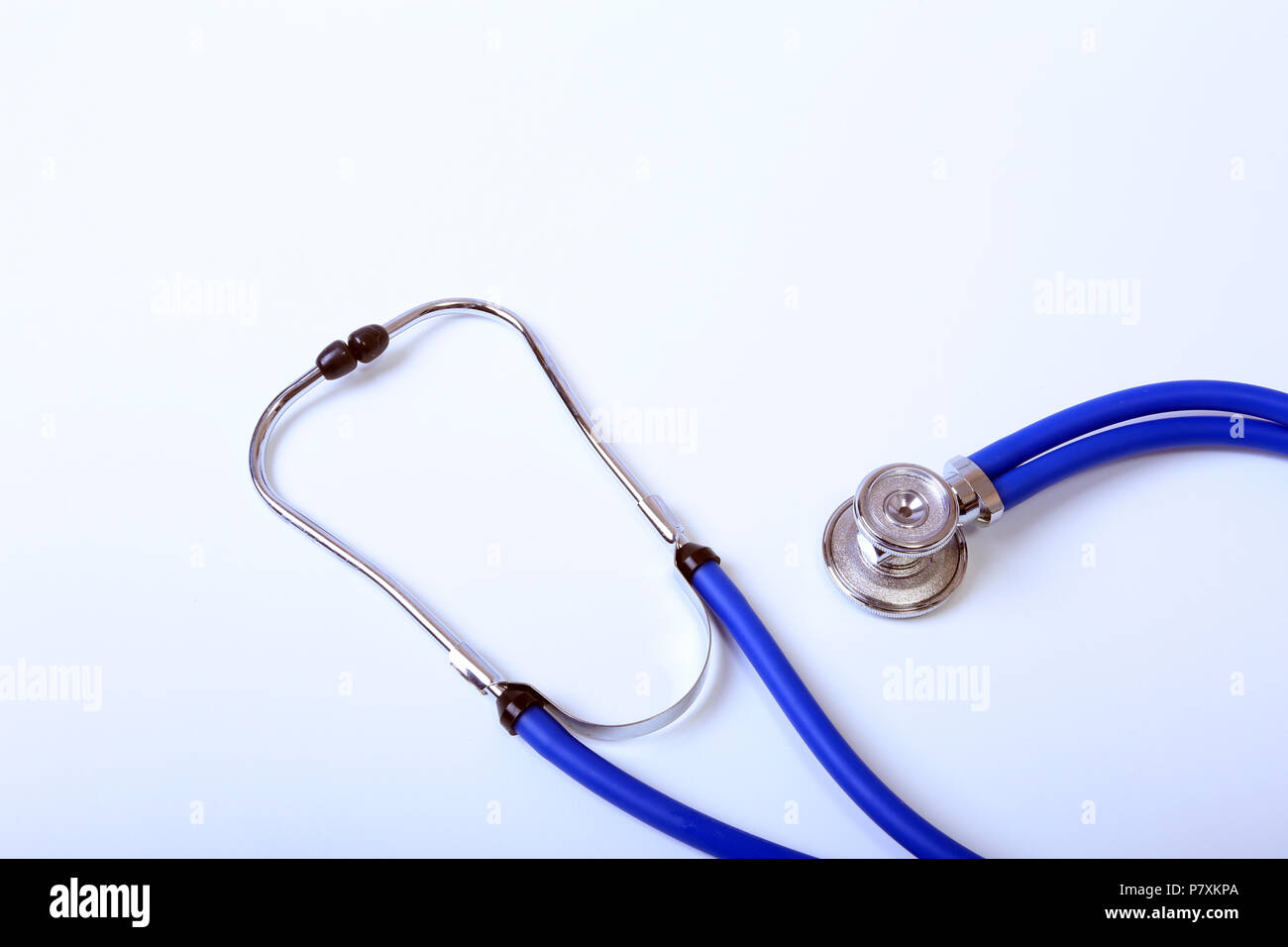 Medical blue stethoscope isolated on white background Stock Photo - Alamy